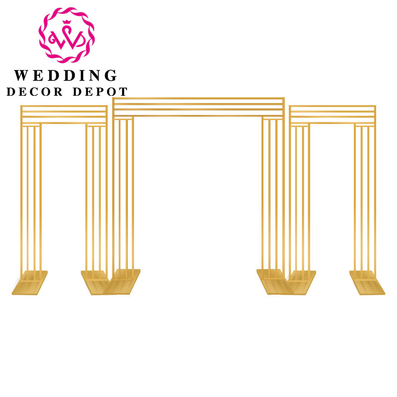 Gold Metal Frame Backdrop For Event Ceremony Party Stage Decoration ...